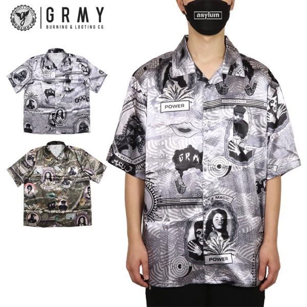 【インパクトある総柄デザイン!サテン素材半袖シャツ】GRIMEY グライミー から展開する「SUPASTAR SATIN BUTTON UP SHIRT」。今ではヨーロッパのストリートブランドの1つとして名を馳せるグライミーからサテン素材の...