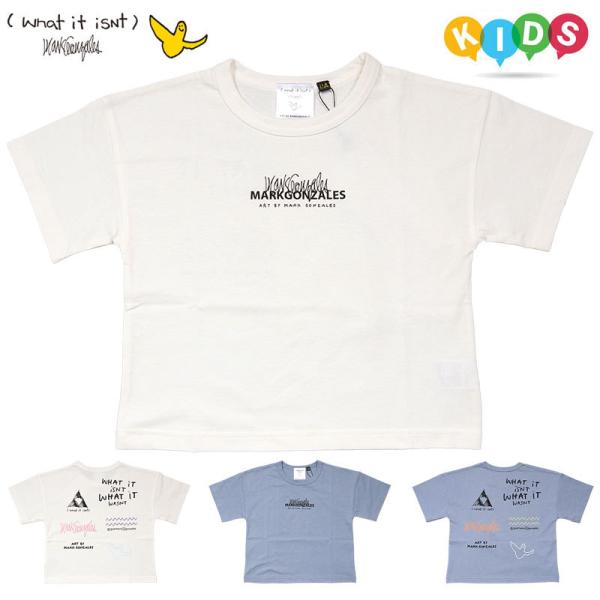 【アイコニックなプリントが散りばめられたKids半袖TEE】(What it isNt) MARK GONZALES ワット イット イズント マークゴンザレス から展開する「キッズ ロゴTシャツ 2Y7-12114」。有名アパレルメーカー...