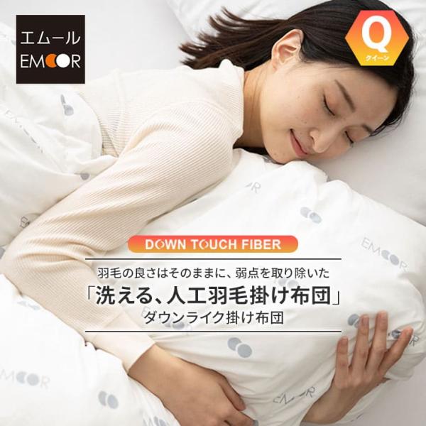■品名ダウンライク掛け布団 ロゴ入り不織布バッグ付■サイズクイーンサイズ：約幅210×奥行210cm■組成【生地】上下生地：ポリエステル85％、綿15％(プリント生地・抗菌加工) ※リサイクル繊維を使用中生地(上)：ポリエステル100％中生...