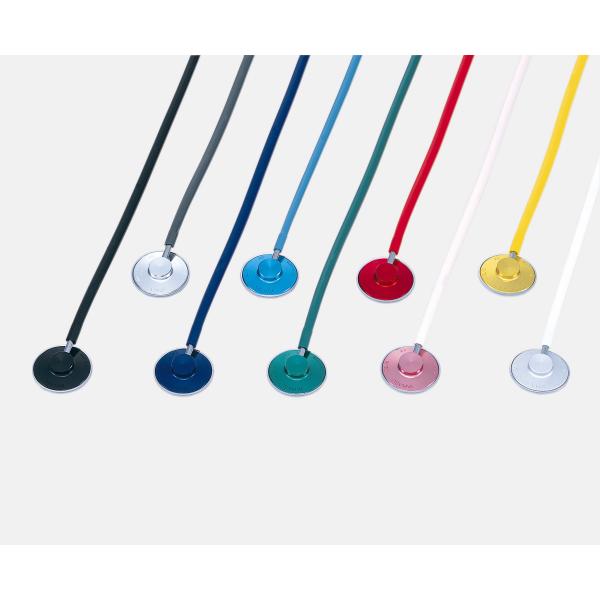 シングル聴診器（ナーシングスコープ）外バネ式全長：約78cm 重量：約90ｇ ダイヤフラム面径：約Φ47mm・安心品質、信頼サービスの日本製・多彩なカラーバリエーション 　全9色　・ブラック：JANコード：4580102320061　・レッ...