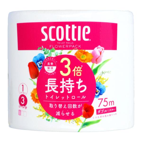 スコッティ フラワーパック 3倍長持ち 1ロール 日本製紙 クレシア１ロールで３ロール分の長さのトイレットロール4901750298081広告文責：アットツリー合同会社TEL 050-3184-1221※商品パッケージは変更の場合あり。メー...