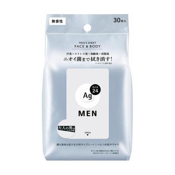 ファイントゥデイ エージーデオ24 メン メンズシート フェイス&amp;ボディ 無香性 30枚4550516493842ニオイにもテカリにも気を配るあなたに、顔も身体もこれ１つ！顔も身体も拭ける大判サイズシート化粧品・化粧小物:ボディケア...