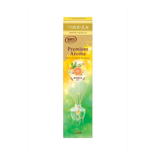 エステー お部屋の消臭力 PREMIUM AROMA STICK プレミアムアロマスティック つめかえ用 スイートオレンジ&amp;ベルガモット 65ML 芳香剤透き通る　贅沢アロマ 4901070131259 芳香剤・消臭剤:部屋用広告文...