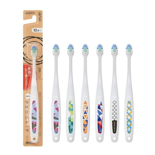 エビス B-3640M LET’S プログリップ ハブラシ ふつう 10才から 薄型×先細ヘッド ※いずれか1本、柄は選べません10才からの成長過程のお子様の奥歯のむし歯リスクに。子供用 4901221364017 バス用品・洗面用品:オー...