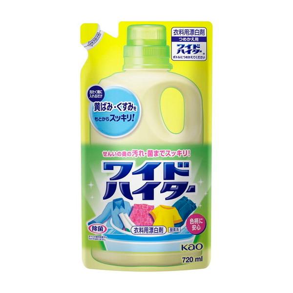花王 ワイドハイター つめかえ用 720mL 衣類用漂白剤4901301745910詰替え 色柄物にも安心な 酸素系漂白剤の液体タイプ広告文責：アットツリー合同会社TEL 050-3184-1221※商品パッケージは変更の場合あり。メーカー...