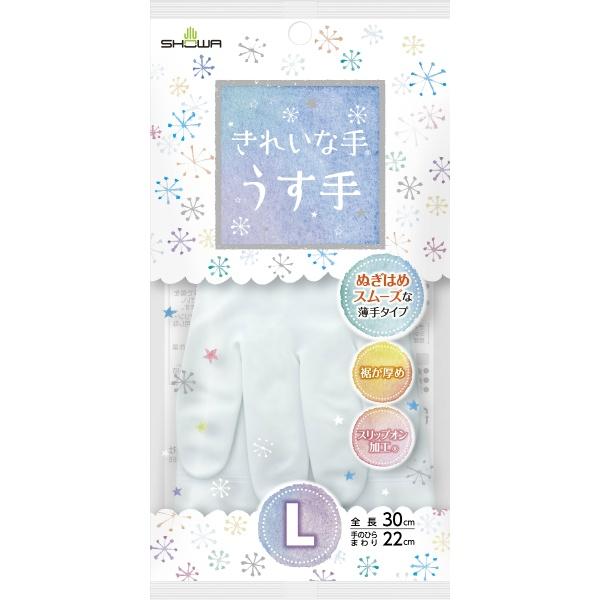 ショーワグローブ ビニール手袋 きれいな手うす手 Lサイズ ホワイト指先感覚が活かせる薄手タイプ4901792034296広告文責：アットツリー合同会社TEL 050-3184-1221※商品パッケージは変更の場合あり。メーカー欠品または完...