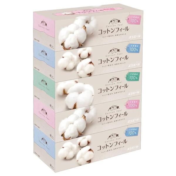 大王製紙 エリエール コットンフィール ティシュ 150組（300枚)×5 ティッシュペーパー天然素材100% 自然のやわらかさを引き出しました 4902011107029 紙製品:ティッシュペーパー広告文責：アットツリー合同会社TEL 0...