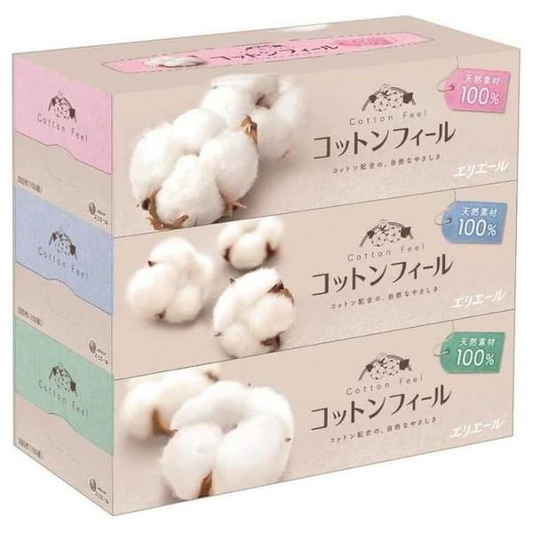 大王製紙 エリエール コットンフィール ティシュ 150組（300枚）×3 ティッシュペーパー天然素材100% 自然のやわらかさを引き出しました 4902011107036 紙製品:ティッシュペーパー広告文責：アットツリー合同会社TEL 0...