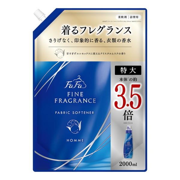 NSファーファ ファインフレグランス オム 詰替用 2000mL 柔軟剤4902135672908素材選定・製造方法からこだわったプレミアム柔軟剤。清潔感あるクリスタルムスクの香り。特大サイズ。お洗濯・衣類・靴ケア:洗剤・柔軟剤・漂白剤:柔...