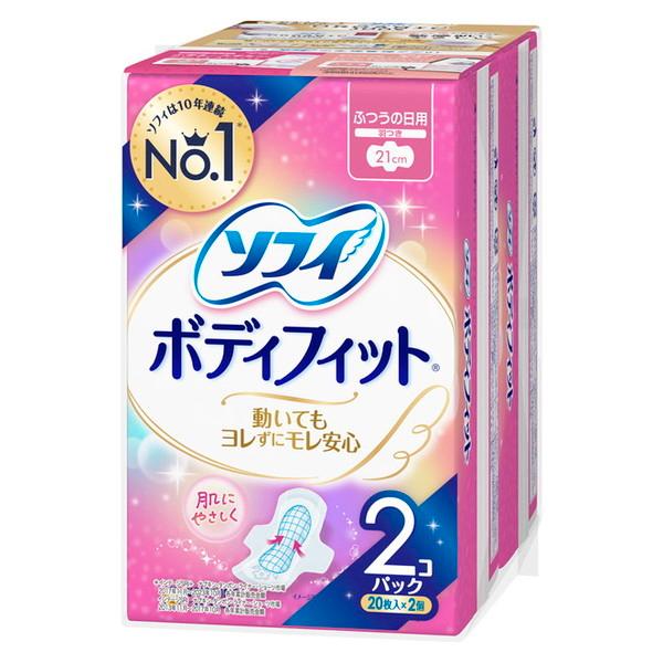 ユニ・チャーム ソフィ ボディフィット 羽つき 20枚入×2コパック ふつうの日用 生理用ナプキン肌にやさしく、真ん中フィットでモレ安心！ 生理用品 ナプキン ふつうの日用 4903111346561 フェミニンケア:ナプキン:昼用広告文責...