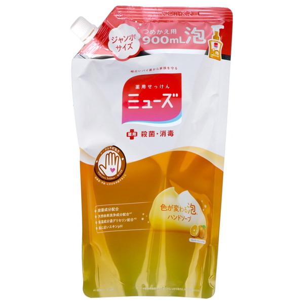 商品名：ミューズ 泡ハンドソープW フルーティフレッシュ つめかえ用ジャンボパック 900ml JANコード：4906156800951  発売元、製造元、輸入元又は販売元：レキットベンキーザー・ジャパン  原産国：タイ  区分：医薬部外品...