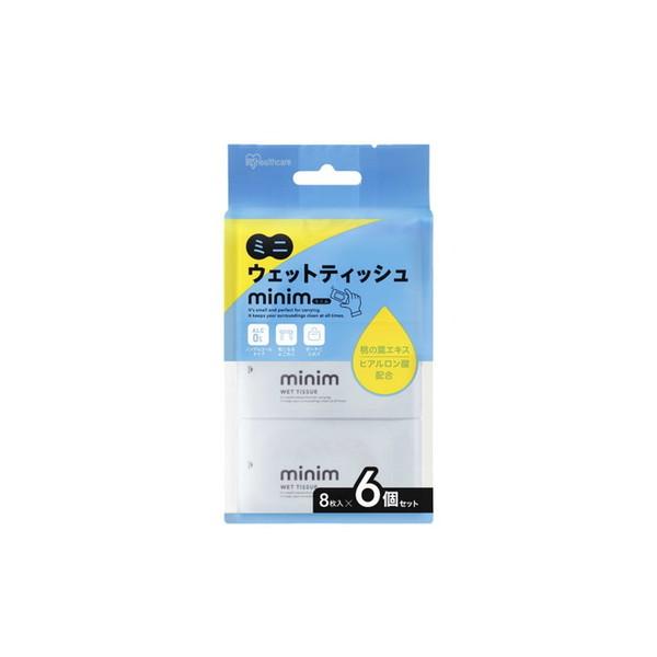 アイリスオーヤマ ミニ ウェットティッシュ minim 8枚入×6個セット4967576702195手のひらサイズで、持ち運びに便利！紙製品:ウェットティッシュ広告文責：アットツリー合同会社TEL 050-3184-1221※商品パッケージ...
