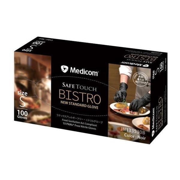 メディコムジャパン セーフタッチ ビストロ ノアール 黒 Sサイズ 100枚 使い捨て手袋守るだけでなく魅せる多用途使い捨てニトリルグローブ 4894476033442 キッチン・お掃除用品:台所消耗品:その他台所用品:その他台所用品広告文...