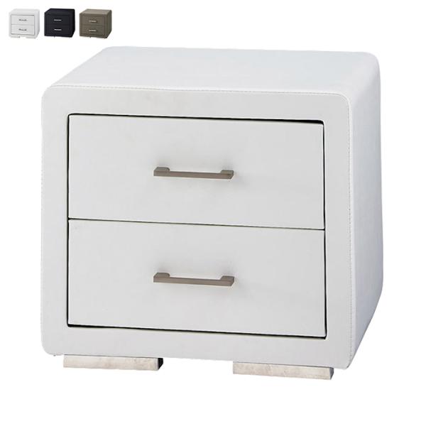 桜屋工業 CHERRY HOMEDAYベッドサイドテーブル 完成品 BA-33-V張地:ホワイトブラックグレー(布目柄付)W490×D415×H425mm本体:合成皮革、繊維板脚:ステンレス製、取手:アルミ製引き出し内寸:354×275×7...