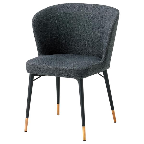 桜屋工業 CHERRY HOMEDAYダイニングチェア 組立式 DC-170-F張地：ダークグレー脚部：チヂミブラック（脚先：ブロンズ色）W590×D590×H800・SH435mm脚部：スチール製座部：布、モールドウレタンフォーム、スチー...