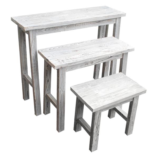 花台 3点セット型番：YT-406080WWカラー：ホワイトサイズ：大：幅 約800×奥行 約250×高さ 約680mm中：幅 約600×奥行 約250×高さ 約520mm小：幅 約400×奥行 約250×高さ 約360mm重量：大：約5k...