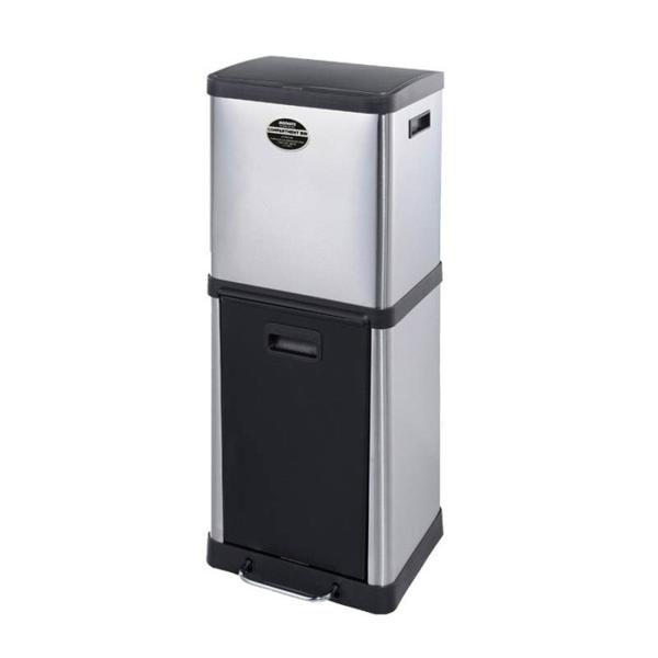 ダルトン DULTONゴミ箱 2-COMPARTMENT BIN 18_202 コンパートメント ビン 18_20サイズ：幅310x奥行310x高さ875mm上段）18L プッシュオープン、インナーボックス付き下段）20L ペダルオープン、...