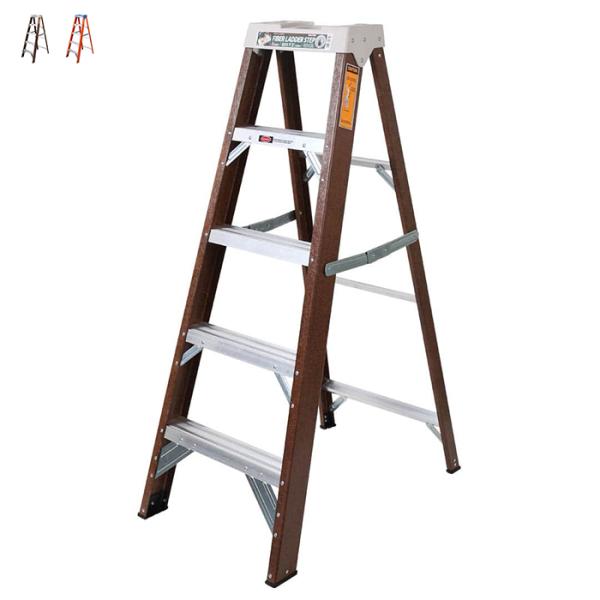 道具にこだわる人の脚立FIBER LADDER 5 STEPS BROWNファイバー ラダー 5 ステップサイズ：W.510mm D.845mm H.1305mm折りたたみ時：W.510mm D.150mm H.1390mm耐荷重：約150...