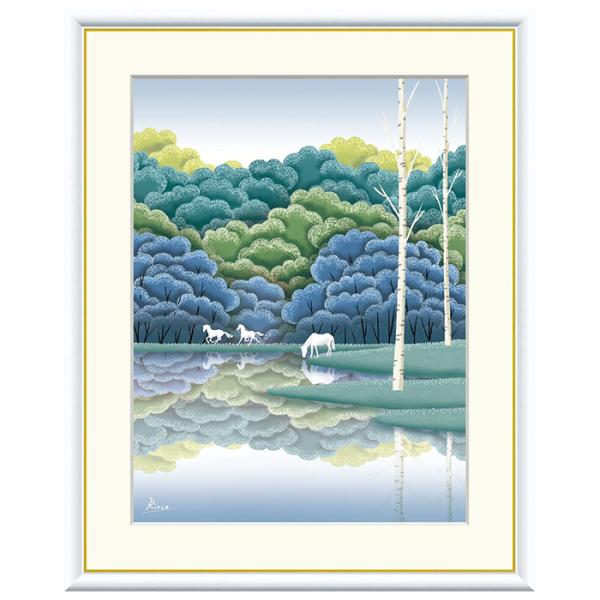 三幸 SANKOHF4号サイズ額外寸：42x34cm絵寸：31x23cm本誌：新絹本つや消しマット仕様フレーム樹脂製金装飾付有名美術館がレプリカを制作するため採用している高精細ジクレー版画技法で特製新絹本画布に表現し、最終仕上げは手彩による...