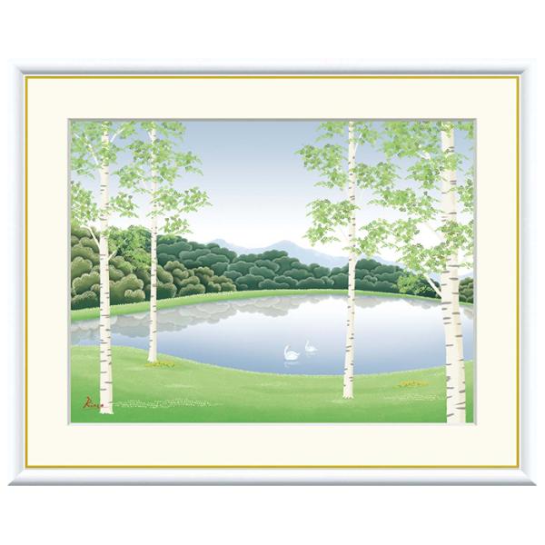 三幸 SANKOHF6号サイズ額外寸：52x42cm絵寸：40x30cm本誌：新絹本つや消しマット仕様フレーム樹脂製金装飾付有名美術館がレプリカを制作するため採用している高精細ジクレー版画技法で特製新絹本画布に表現し、最終仕上げは手彩による...