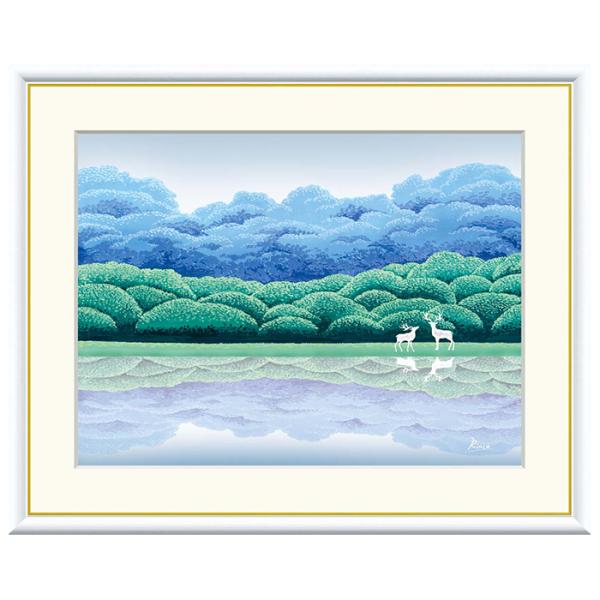 三幸 SANKOHF4号サイズ額外寸：42x34cm絵寸：31x23cm本誌：新絹本つや消しマット仕様フレーム樹脂製金装飾付有名美術館がレプリカを制作するため採用している高精細ジクレー版画技法で特製新絹本画布に表現し、最終仕上げは手彩による...