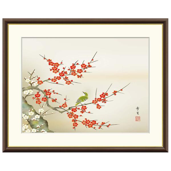 三幸 SANKOHF4号サイズ額外寸：42x34cm絵寸：31x23cm本誌：新絹本つや消しマット仕様フレーム樹脂製金装飾付有名美術館がレプリカを制作するため採用している高精細ジクレー版画技法で特製新絹本画布に表現し、最終仕上げは手彩による...