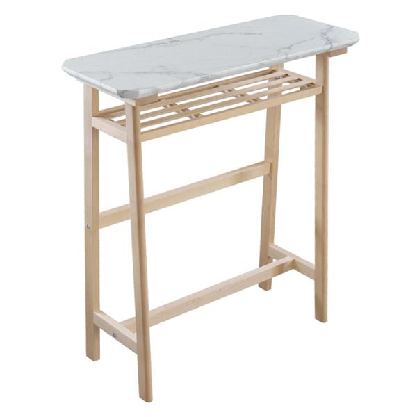 商品について：質感を追及した大理石柄とバーチの天然木を使用した脚の組み合わせで、ワンランク上の空間を作り上げます。ポリウレタン樹脂塗装が施された天板は、傷や、熱、汚れなどに強く耐久性に優れているので、末永くお使いいただけます。商品サイズ：W...