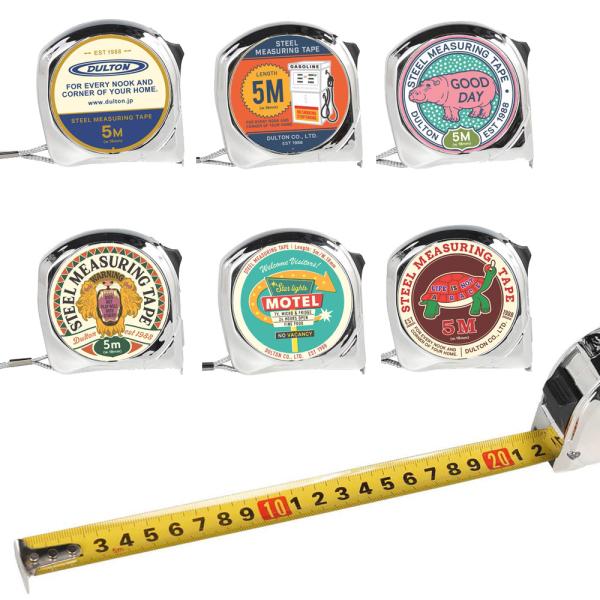 【DULTON MEASURE TAPE】●サイズ：［本体］幅65×奥行38×高さ67mm　［テープ全長］5m　［テープ幅］18mm●素材：ABS樹脂(メッキ塗装)、スチール、アルミニウム、ポリエチレン●単位：メートル法●原産国：中国●北海...