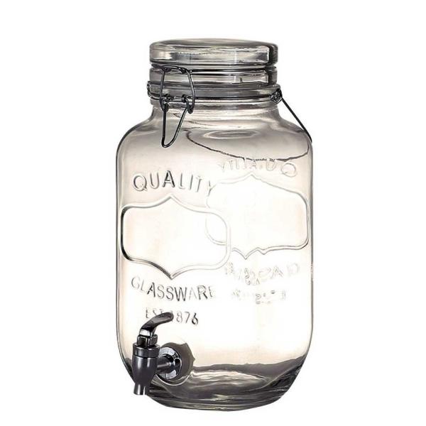 【DULTON ビバレッジサーバー アイヴィー】●サイズ：W130×D180×H295mm●素材：ガラス・ABS・シリコン・スチール●容量：3L●北海道、沖縄、離島への配送は荷物中継料が別途かかります。海外のキッチンの片隅にある様なガラス製...