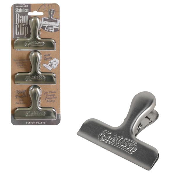 ※このページの商品は【Ｓサイズ】です。【DULTON STAINLESS STEEL BAG CLIP SET OF 3】●タイプ：Ｓ●サイズ：幅76×奥行30×高さ62mm●素材：430ステンレススチール、201ステンレススチール(スプリ...