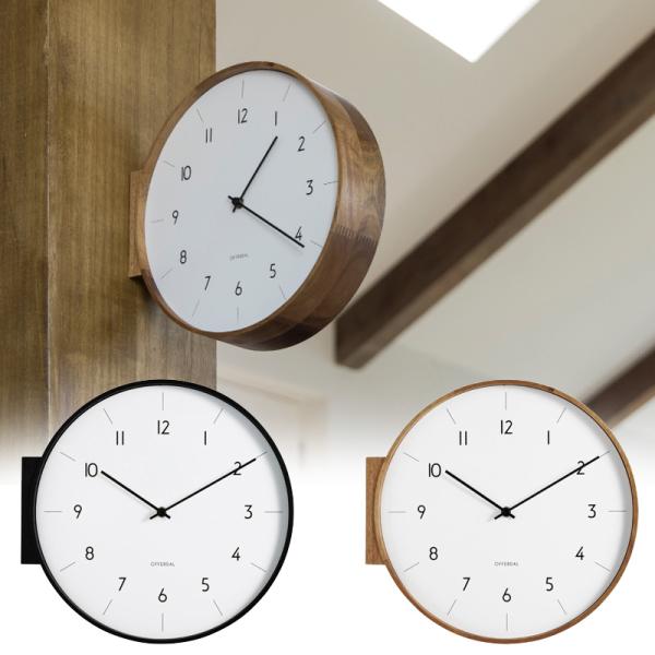 【インターフォルム アールノ 両面時計】●サイズ：幅290×奥行75×高さ280mm●スイープムーブメント●素材：木、MDF●重量：1.3kg●単3電池×2使用(別売)　※充電池はお使いいただけません●壁掛け用木ネジ付き●北海道、沖縄、離島...