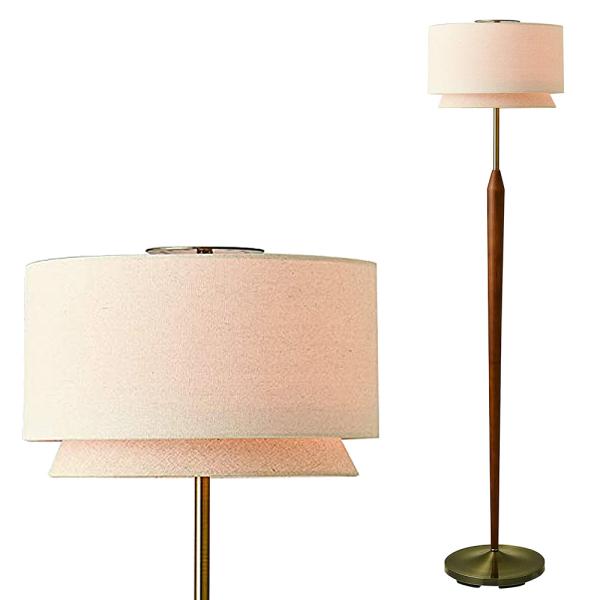 【インターフォルム スヴァンテ フロアライト】●サイズ：直径360×高さ1510mm　セード；直径360×高さ210mm　コード長：210cm●素材：布・木・スチール●電球は付属しません●重量：6.4kg●フットスイッチタイプ　点灯→消灯●...