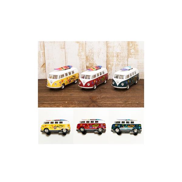 屋根の上のサーフボードが素敵♪南国ムードたっぷりのハワイアン♪なプルバック式のミニカー。動くのでおもちゃとしてもご活用いただけます♪大人もお子様も喜ぶアイテムです。デスクやリビング・テレビ周辺に置くと南国気分が味わえます。カラー：イエロー ...