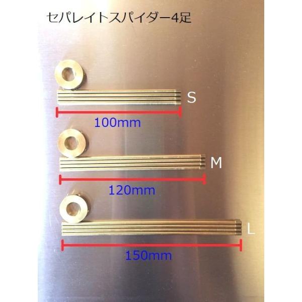 サイズなどは写真をご確認下さい。中央部（コア）と、足が分離したネジ込み式で、強度的にも問題ありません。スパイダーの足は作品に合わせてカットして下さい。