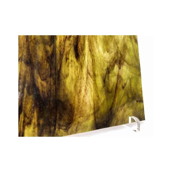 約30cm×約22cm。アボカドグリーン・ホワイト・チョコレートブラウン。リングモトルに定評があり、ティファニーランプに使うガラスとしても人気があります。■下記の点につきまして、予めご了承下さい。■1，角に欠けがある場合が御座います。2，混...