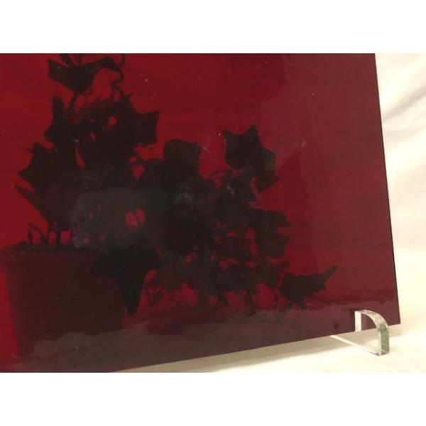 約35cm×約20cm。3mm厚。濃いレッド。ご希望のサイズへのカットはしておりません。これより大きなサイズをお求めの場合はお問い合わせ下さい。●●ガラスサイズに関して●●ガラスのサイズは、±1cm以内までは差額を返金することも頂くことも御...