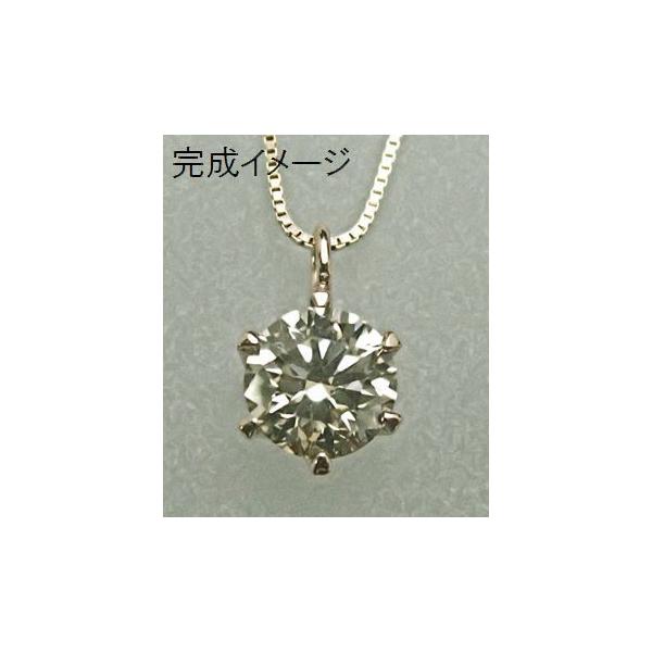＊写真は完成イメージです。石はお客様のお手持ちの物を使います。☆一粒石を引き立たせる目立たない６本爪石枠。（ティファニータイプ）☆一粒石を引き立たせる目立たない小さな丸かんバチカン。☆ラウンドカットで直径が同じくらいであれば色石でも作れます...