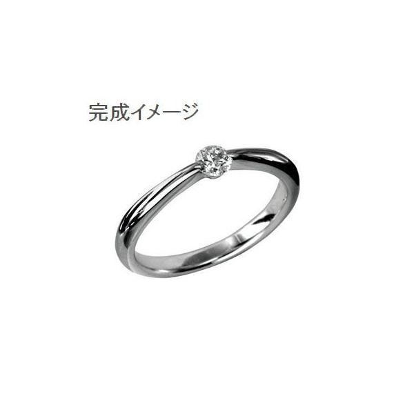 究極のシンプルデザイン2点留めリング（細いタイプ）石の底を座で支えてあるので2点留めでも石留めの安定感があります。＊写真は完成制作例です。中央の宝石はお客様お手持ちのものを使用します。＊ラウンドカット宝石用リング枠です。（ダイヤモンドだけで...