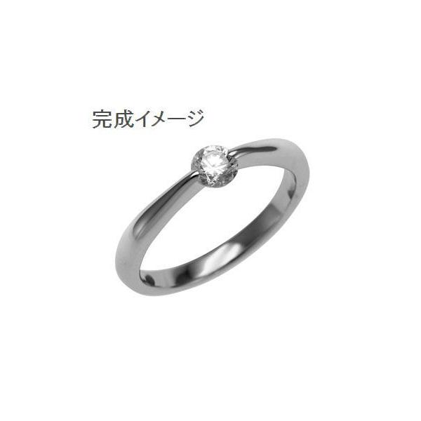 究極のシンプルデザイン2点留めリング（細いタイプ）石の底を座で支えてあるので2点留めでも石留めの安定感があります。＊写真は完成制作例です。中央の宝石はお客様お手持ちのものを使用します。＊ラウンドカット宝石用リング枠です。（ダイヤモンドだけで...