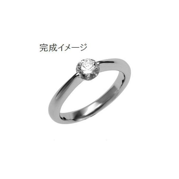 究極のシンプルデザイン2点留めリング（細いタイプ）石の底を座で支えてあるので2点留めでも石留めの安定感があります。＊写真は完成制作例です。中央の宝石はお客様お手持ちのものを使用します。＊ラウンドカット宝石用リング枠です。（ダイヤモンドだけで...
