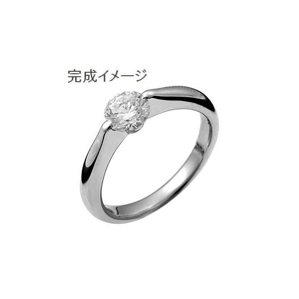 究極のシンプルデザイン2点留めリング（細いタイプ）石の底を座で支えてあるので2点留めでも石留めの安定感があります。＊写真は完成制作例です。中央の宝石はお客様お手持ちのものを使用します。＊ラウンドカット宝石用リング枠です。（ダイヤモンドだけで...