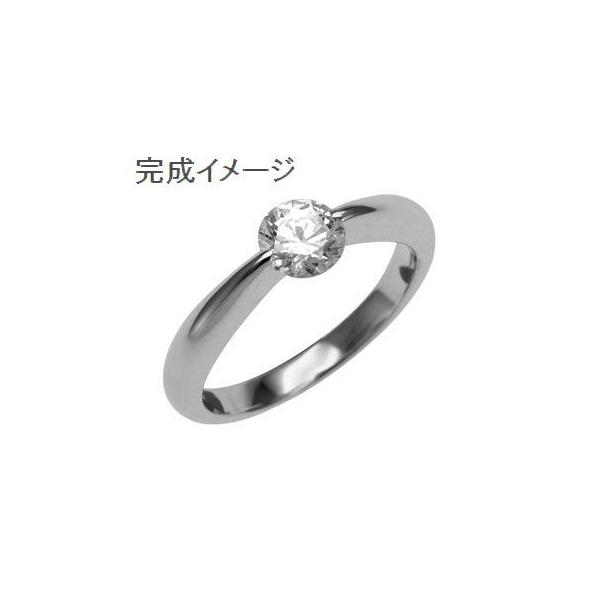 究極のシンプルデザイン2点留めリング（細いタイプ）石の底を座で支えてあるので2点留めでも石留めの安定感があります。＊写真は完成制作例です。中央の宝石はお客様お手持ちのものを使用します。＊ラウンドカット宝石用リング枠です。（ダイヤモンドだけで...