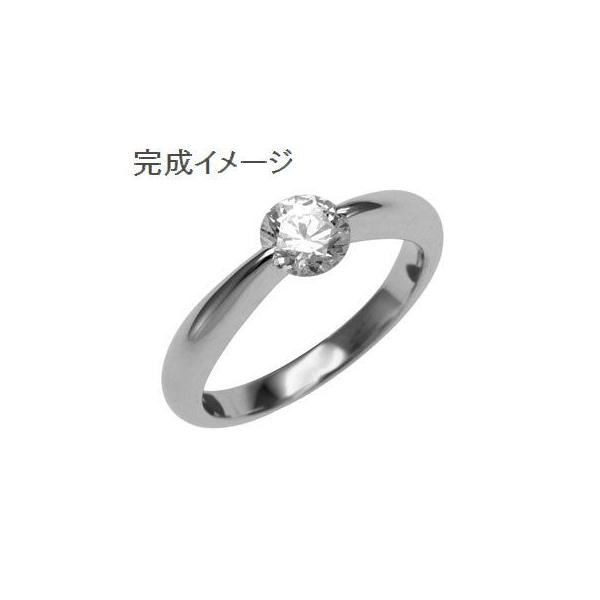 究極のシンプルデザイン2点留めリング（細いタイプ）石の底を座で支えてあるので2点留めでも石留めの安定感があります。＊写真は完成制作例です。中央の宝石はお客様お手持ちのものを使用します。＊ラウンドカット宝石用リング枠です。（ダイヤモンドだけで...