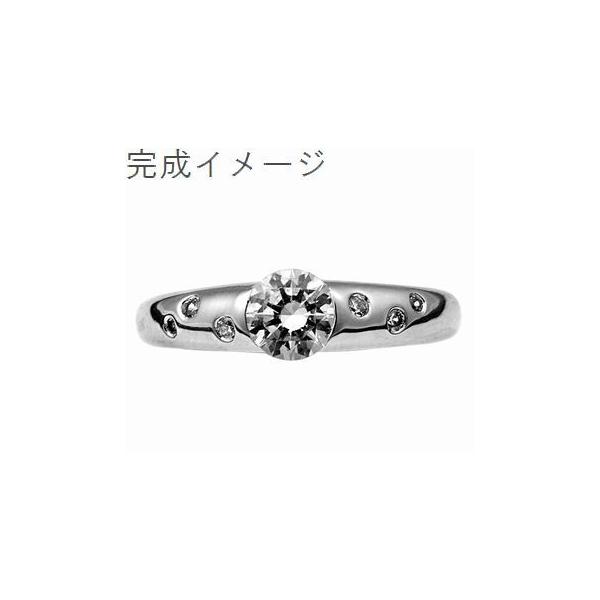 メレのドットがカジュアル＊メレダイヤ合計Ｌ＝0.1ｃｔ6ｐｃ＊納期はメーカー在庫有の場合は１週間〜１０日在庫なしの場合は３週間くらい＊同デザインで違う形の石をメインに使いたい場合は、手作りで承ります。ご相談下さい。＊ラウンドカット宝石用リン...