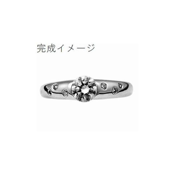 メレのドットがカジュアル＊メレダイヤ合計　Ｍ＝0.05ｃｔ6ｐｃ/＊納期はメーカー在庫有の場合は１週間〜１０日在庫なしの場合は３週間くらい＊同デザインで違う形の石をメインに使いたい場合は、手作りで承ります。ご相談下さい。＊ラウンドカット宝石...