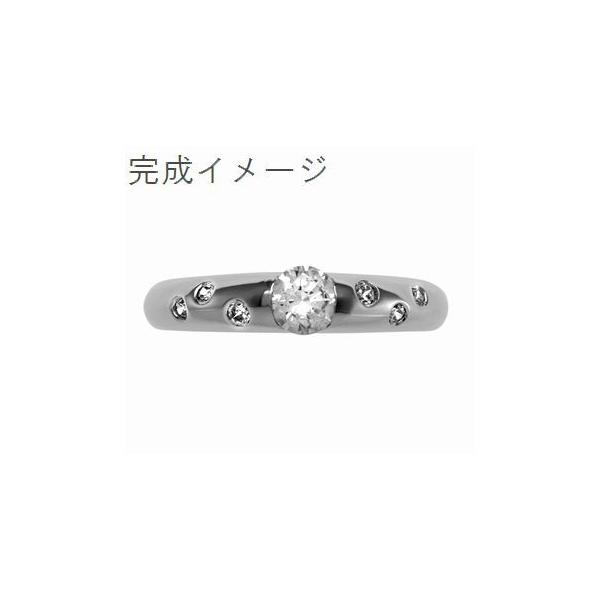メレのドットがカジュアル＊メレダイヤ合計0.04ｃｔ6ｐｃ＊納期はメーカー在庫有の場合は１週間〜１０日在庫なしの場合は３週間くらい＊同デザインで違う形の石をメインに使いたい場合は、手作りで承ります。ご相談下さい。＊ラウンドカット宝石用リング...