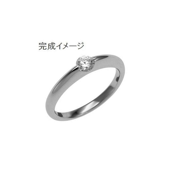 究極のシンプルデザイン２点留めサイドからは宝石のきれいなプロポーションが見えます。＊写真は完成制作例です。中央の宝石はお客様お手持ちのものを使用します。＊ラウンドカット宝石用リング枠です。（ダイヤモンドだけでなく色石もＯＫ）＊価格はプラチナ...