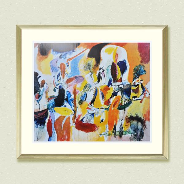 抽象画のアートポスターです。シートの状態で長期保管していたもので、折れがあります。画像をご参照いただきご購入をお願いいたします。Arshile Gorsky【Water on the Flowary Mill】■サイズ　W805×H715×...