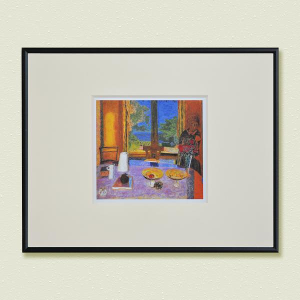 ピエール・ボナールのポストカードを額装した気軽に飾れるサイズの壁掛けアートです。【Dining Room on the Garden】■サイズ　W258×H208×D28(mm)★ポストカードは長期保管品となります。★表面はアクリルで保護し...