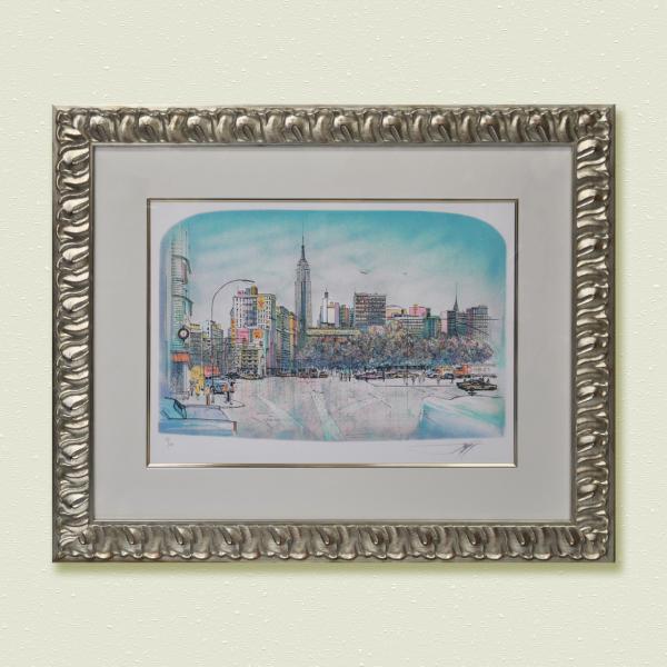 海外作家による版画です。NEW YORKの街並みをデッサンのように描いた版画の作品です。こちらは長期保管品となりますので、予めご了承ください。ロルフ・ラフルスキー【NEW YORK】■サイズ　635×780×30(mm)■重量　　3.2kg...